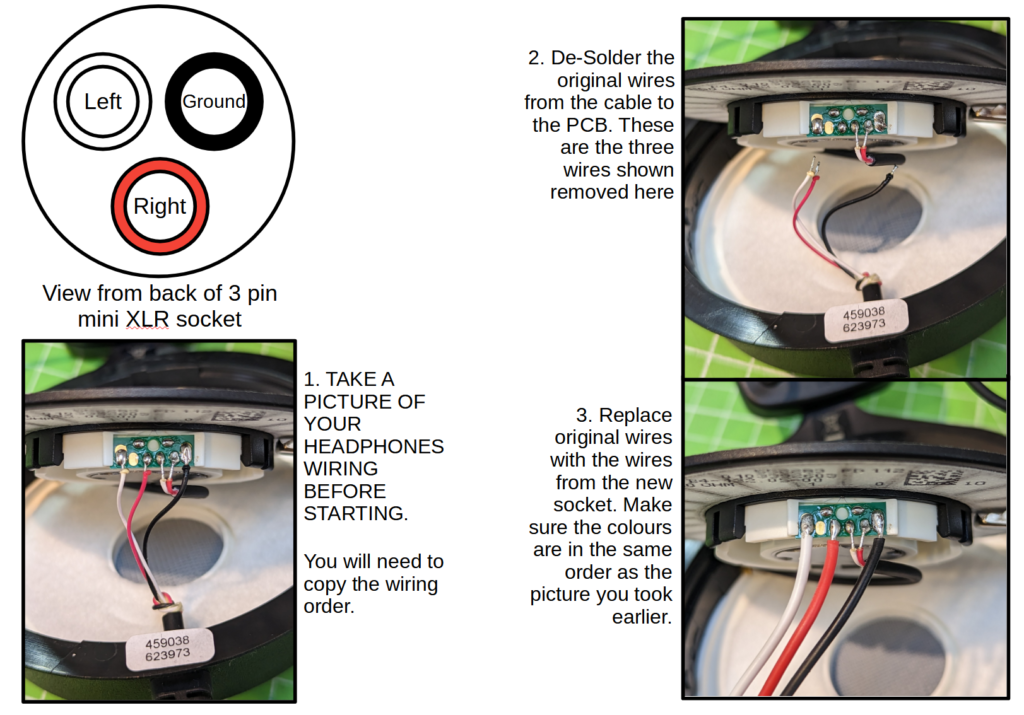 DIY Detachable 3 pin cable kit for Beyerdynamic DT770 DT880 DT990 ...