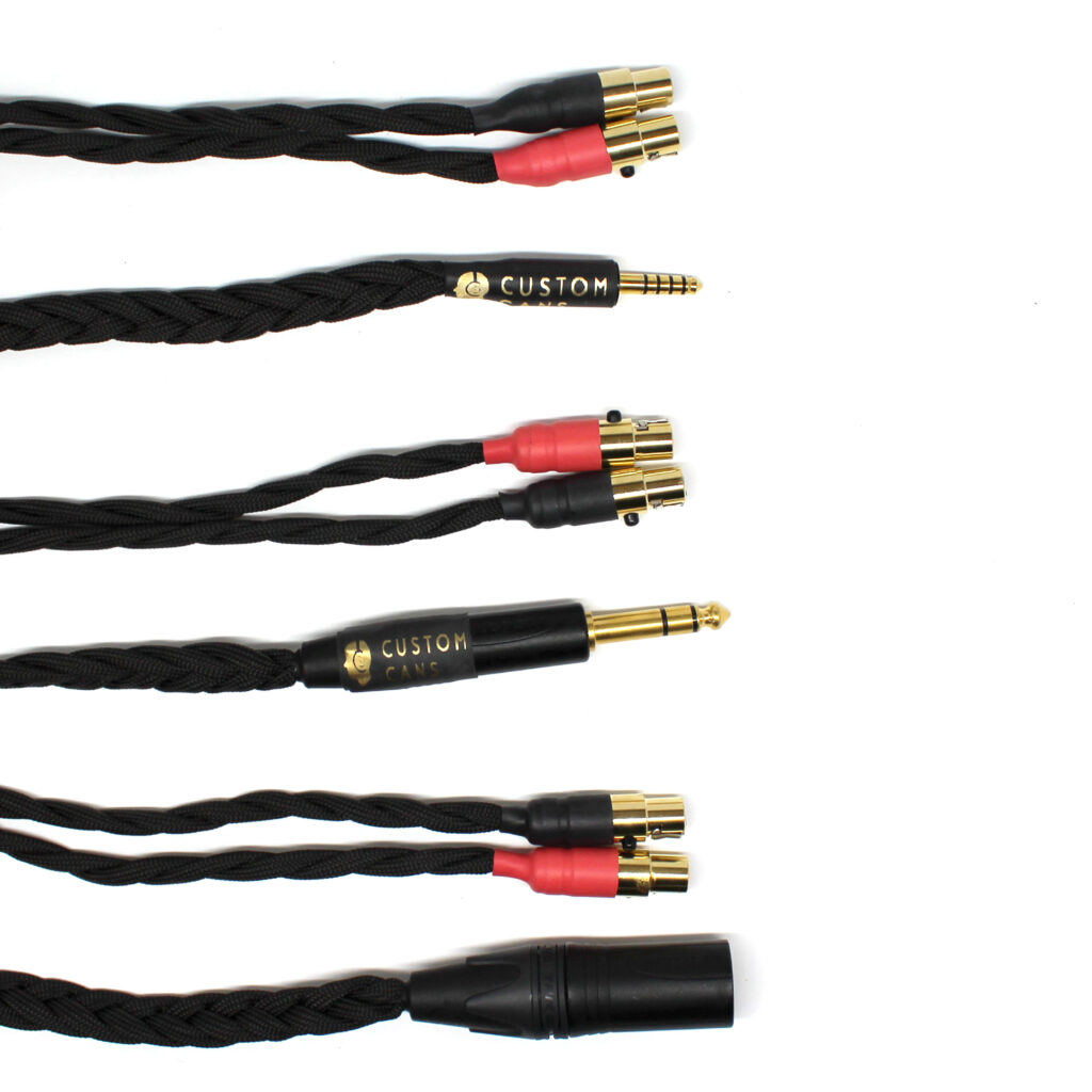 Audeze LCD-2 LCD-3 LCD-X Cable Black 1.5m Stock Cable - Custom Cans Shop